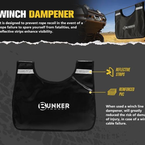 BUNKER INDUST 4WD Complete Recovery Kit Off Road Snatch Strap Dampener ...