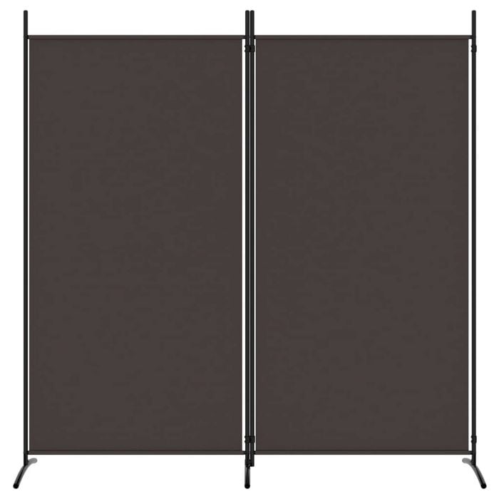 vidaXL 2-Panel Room Divider Brown Fabric Privacy Screen Room Separator ...