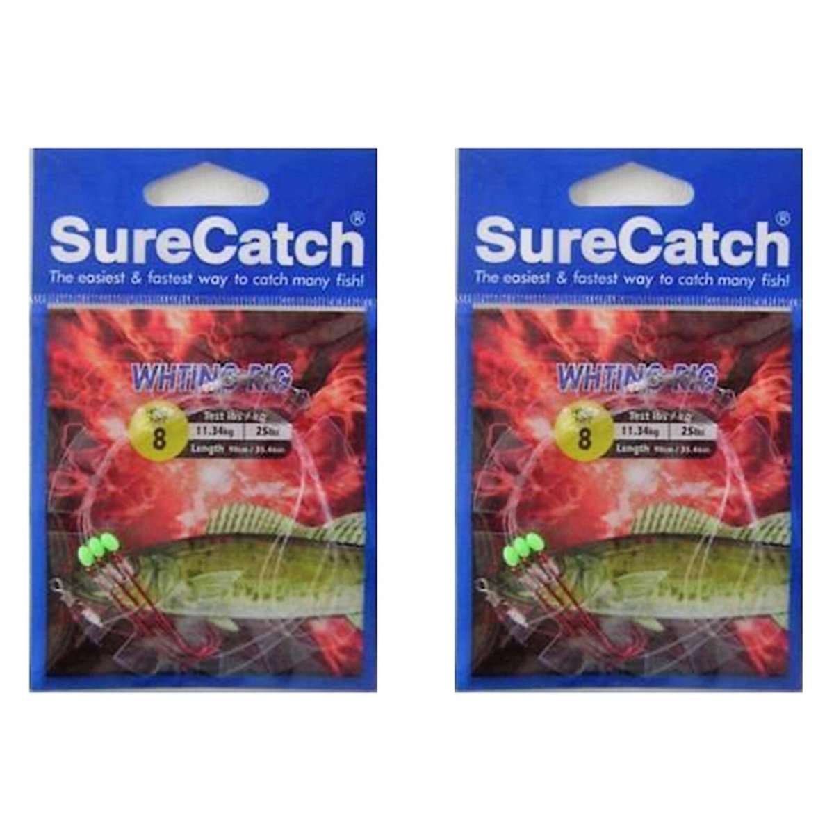 2x Surecatch Whiting Rig Hooks and Lumo Beads Size 8 - Bunnings Australia