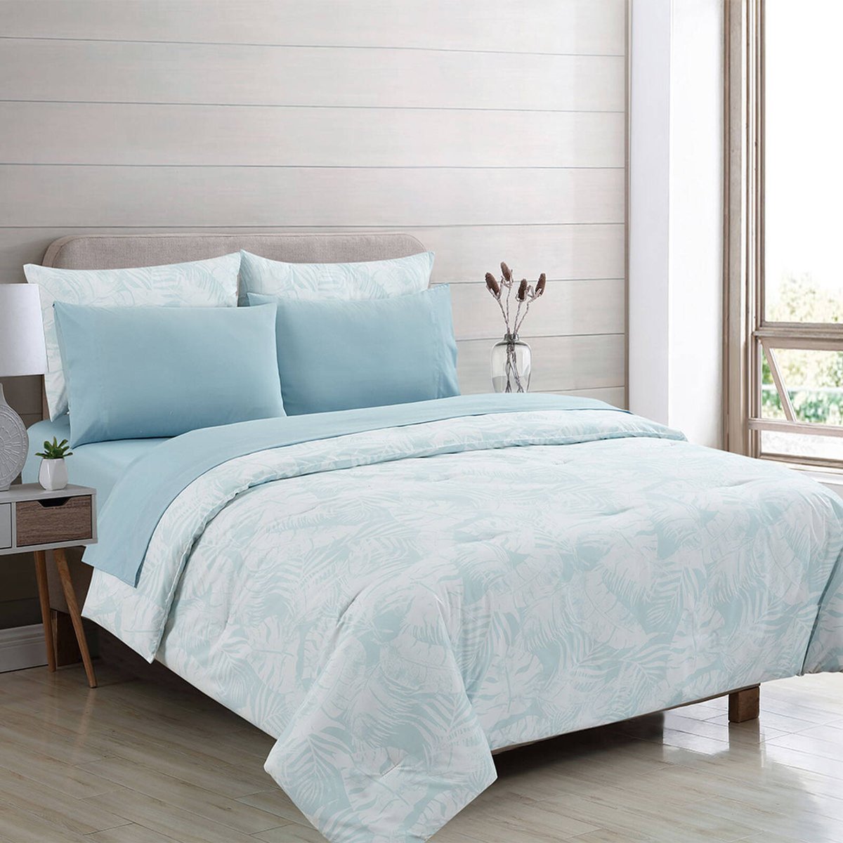 Ardor Bayview Blue 7 Piece Set Bed-In-A-Bag Comforter Set - Bunnings ...