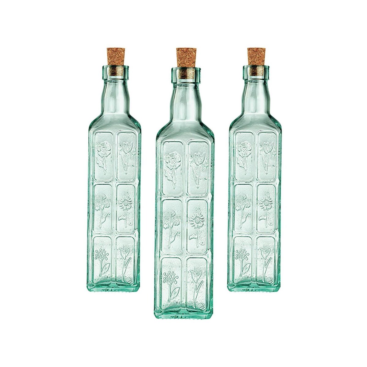 Bormioli Rocco 6 Piece Country Home Fiori Olive Oil Bottles Set With ...