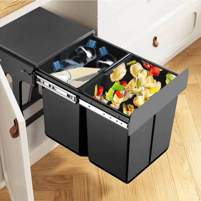 Salesbay 2X15L Twin Pull Out Bin Slide Garbage Kitchen Double Rubbish ...