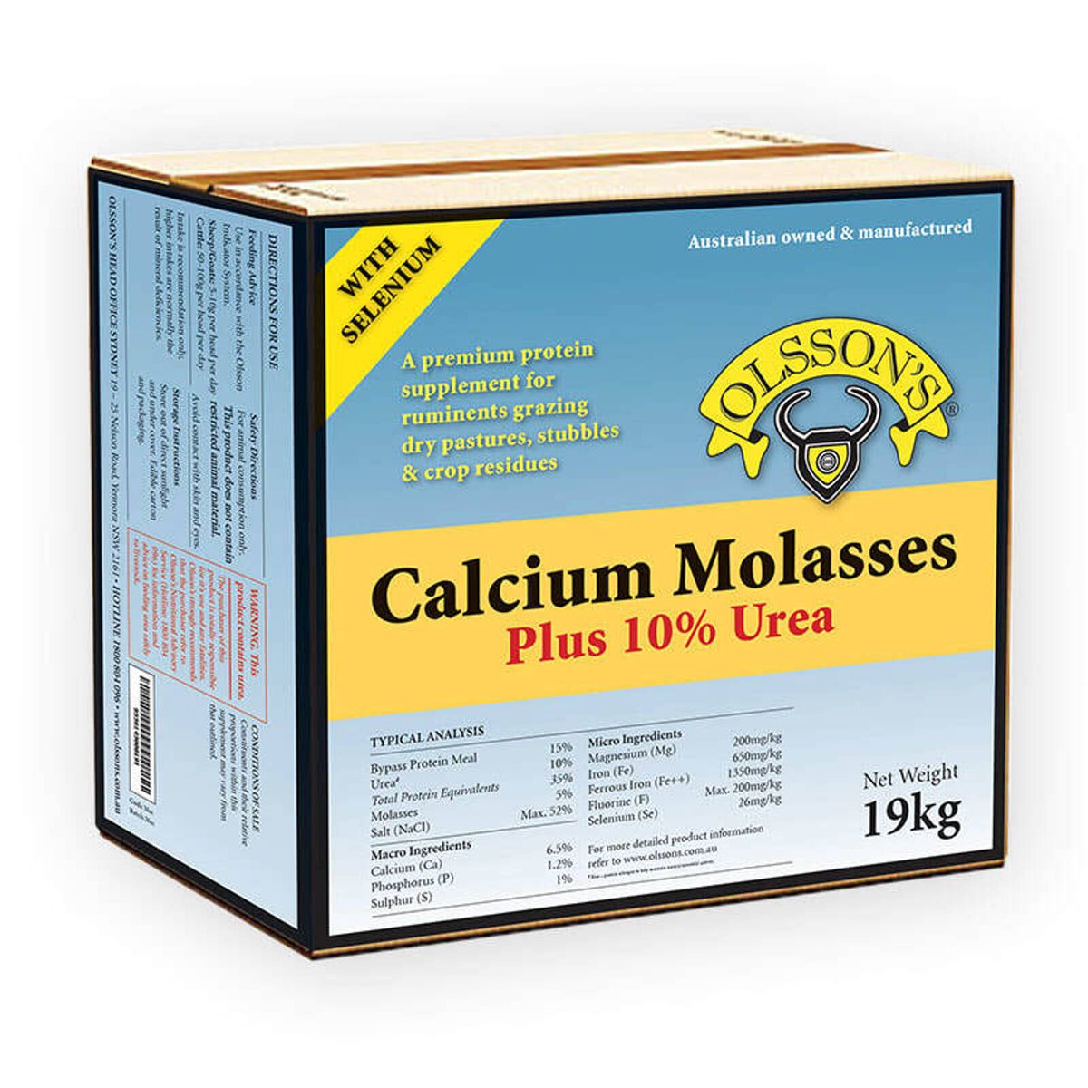 Olsson Calcium Molasses Plus 10% Urea Livestock Feed Supplement 19kg ...