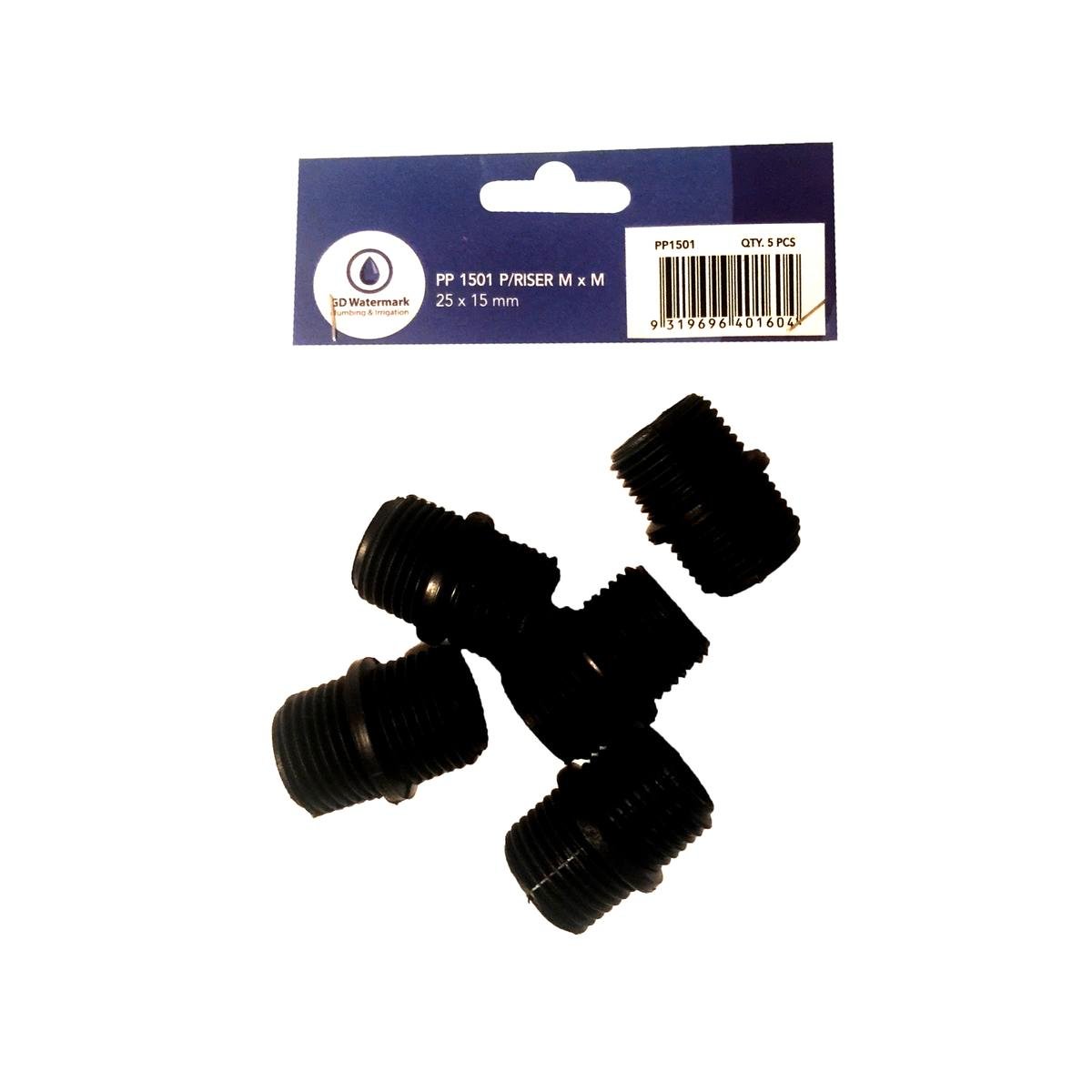 GD Watermark 15mm x 25mm Poly Irrigation Riser - 5 Pack - Bunnings ...