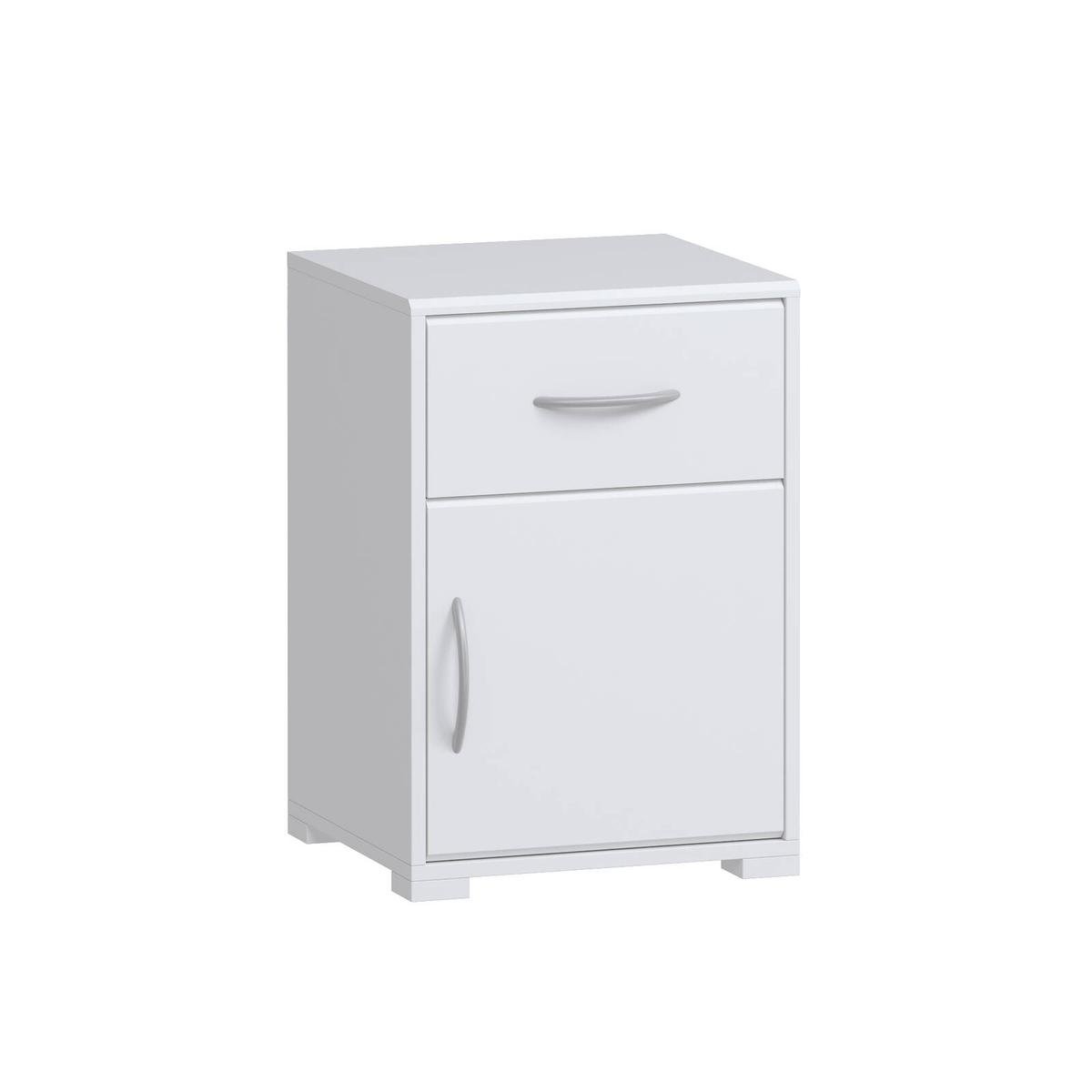 Practa Bedside Table Bundle - 1 Drawer 1 Door - White - Bunnings Australia