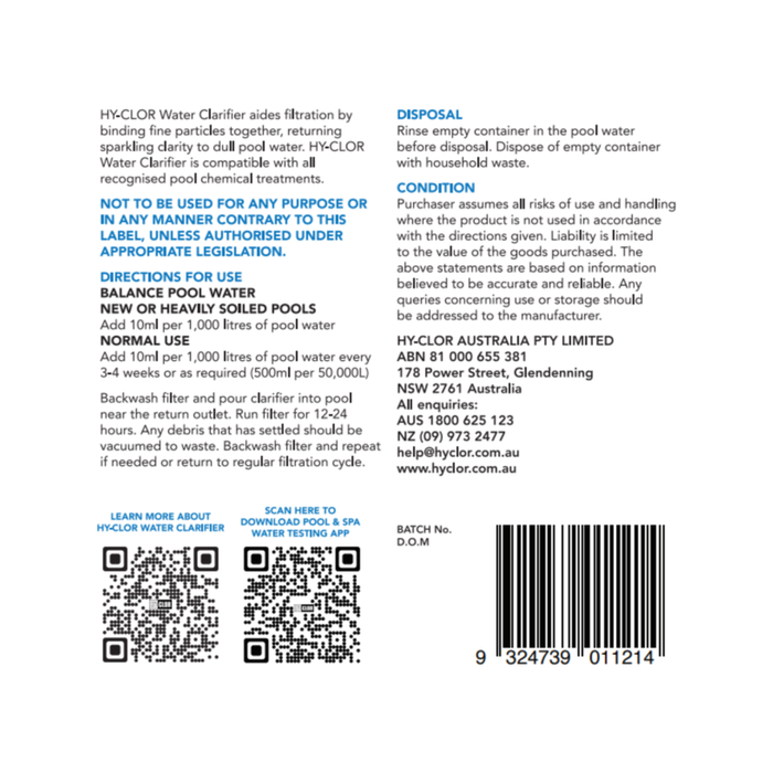 Hy-Clor 2L Clarifier - Bunnings New Zealand