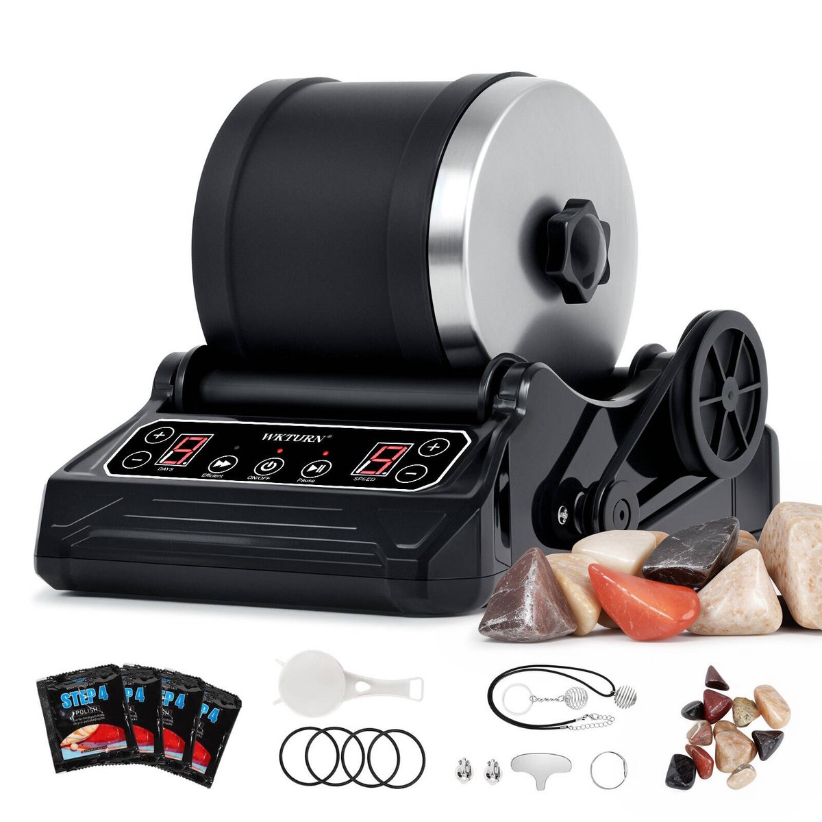 Advwin Rock Tumbler, Professional Electric Rock Tumbler Kit with 9 ...