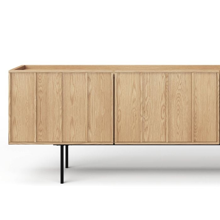 Linea 200cm Natural Oak 4 Door TV Entertainment Unit - Bunnings Australia