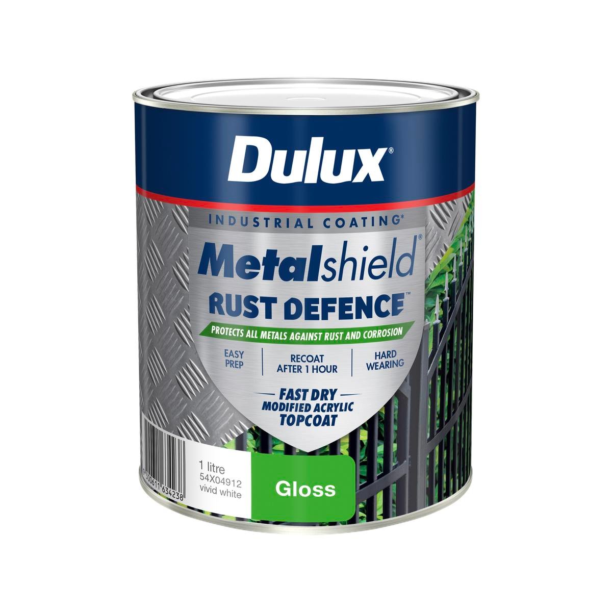 Dulux 1L Vivid White Gloss Metalshield Rust Defence - Bunnings New Zealand