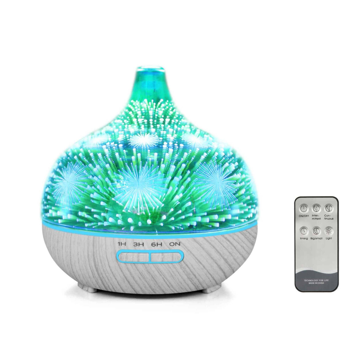 400ml Essential Oil Aroma Diffuser And Remote - 3D Glass Aromatherapy ...