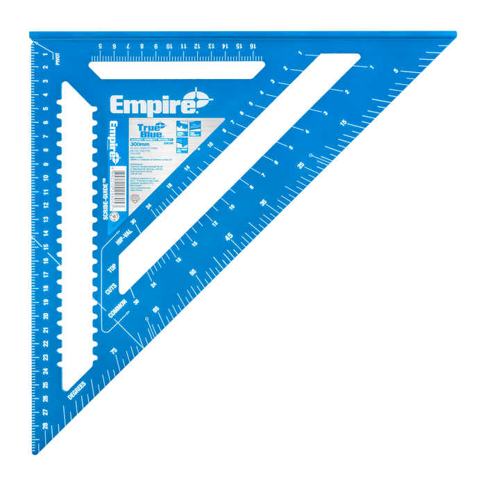 Empire 300mm True Blue Laser Etched Metric Rafter Square - Bunnings New ...