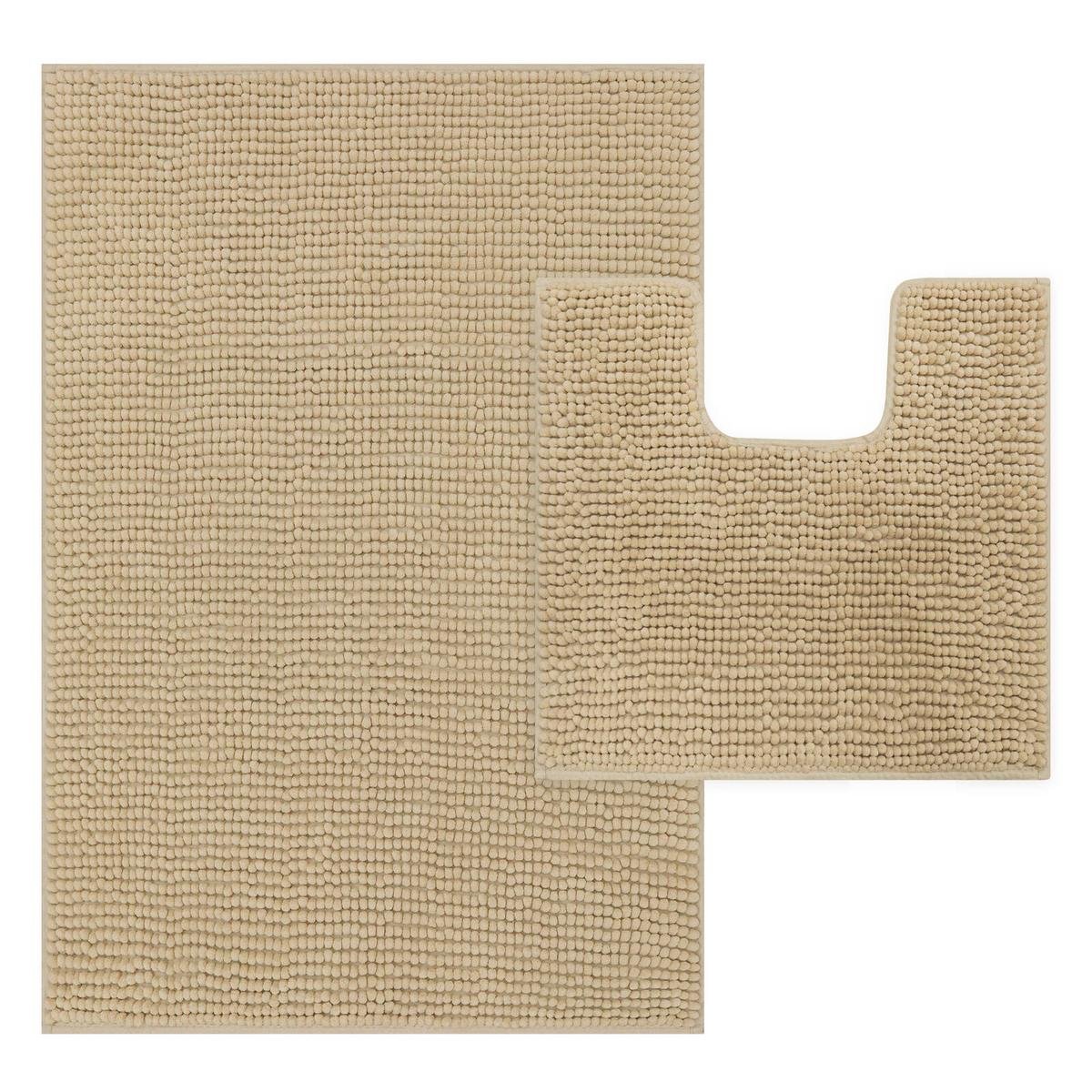 LINENOVA 2 Pcs Bathroom Mat + Toilet Root Mat Set - Linen - Bunnings ...