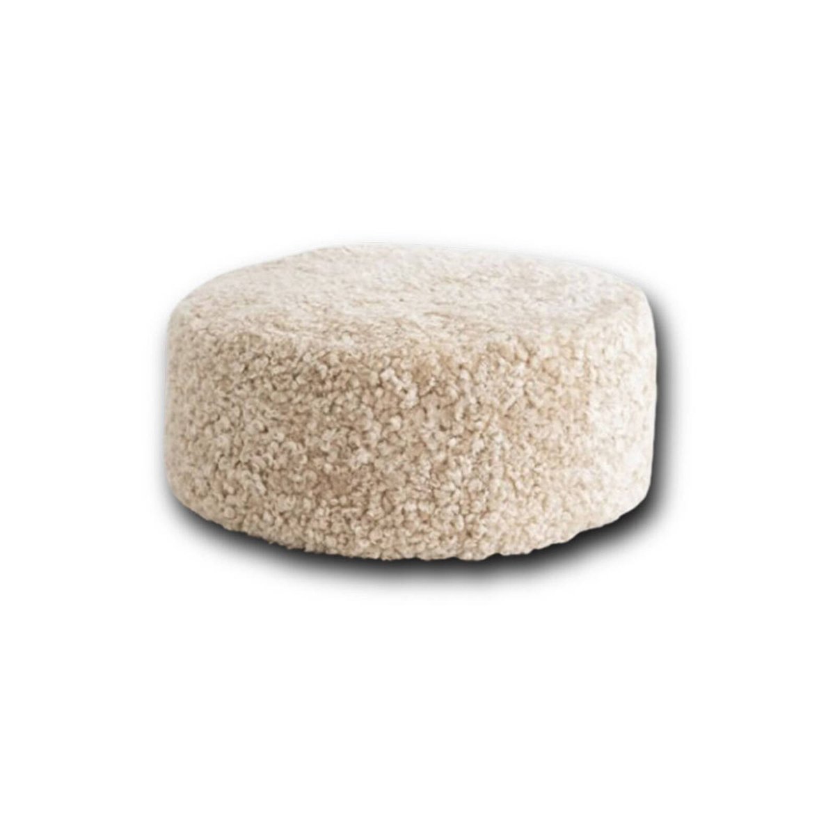 Huxford Grove The Jamieson Sheepskin Ottoman Pouffe 50cm - Eggshell ...