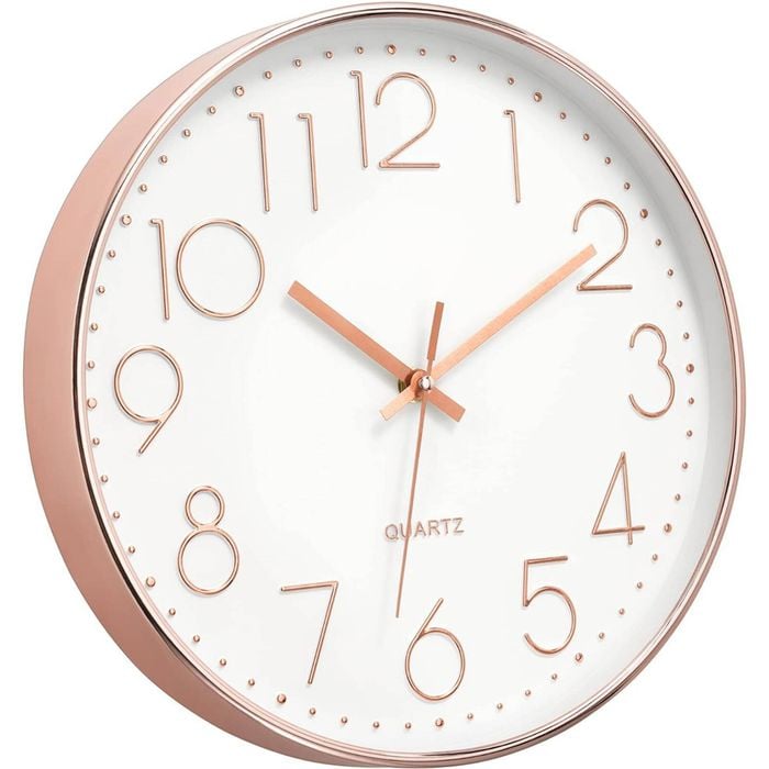 Degree Quartz Modern Wall Clock Rose Gold/White 35cm - Bunnings Australia