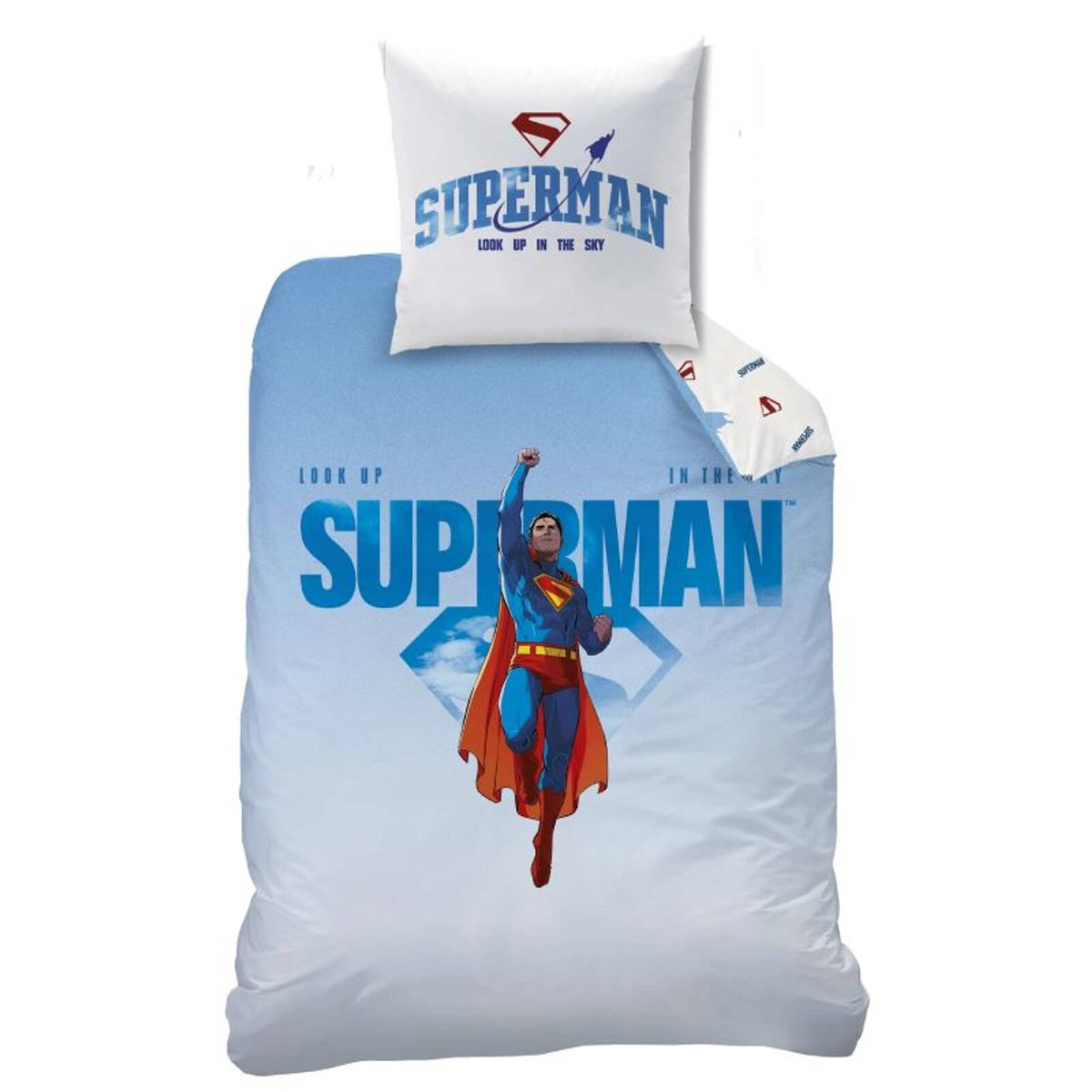 Superman Fly Cotton Quilt Cover Set - Single Bed Size - Bunnings Australia