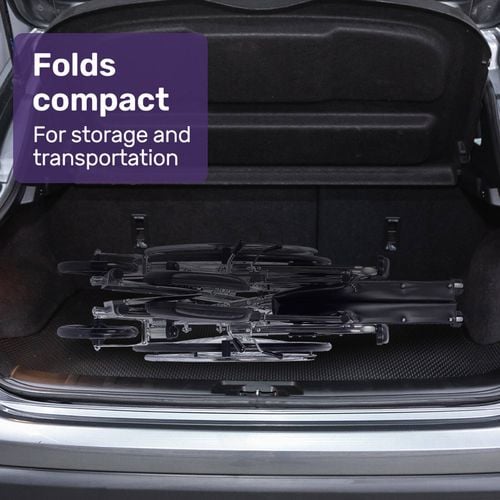 EQUIPMED Folding Manual Reclining Wheelchair Self Propelled, 24" Rear ...