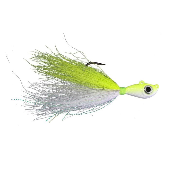 Mustad Big Eye Bucktail Jigs 3oz - White Chartreuse - Bunnings Australia