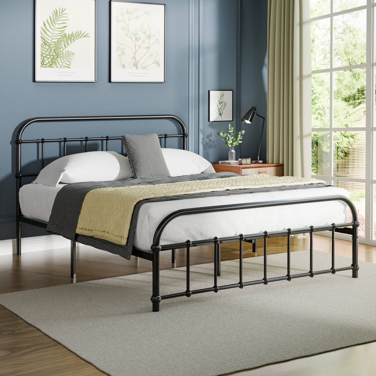 ALFORDSON Metal Bed Frame Base Queen - Bunnings Australia