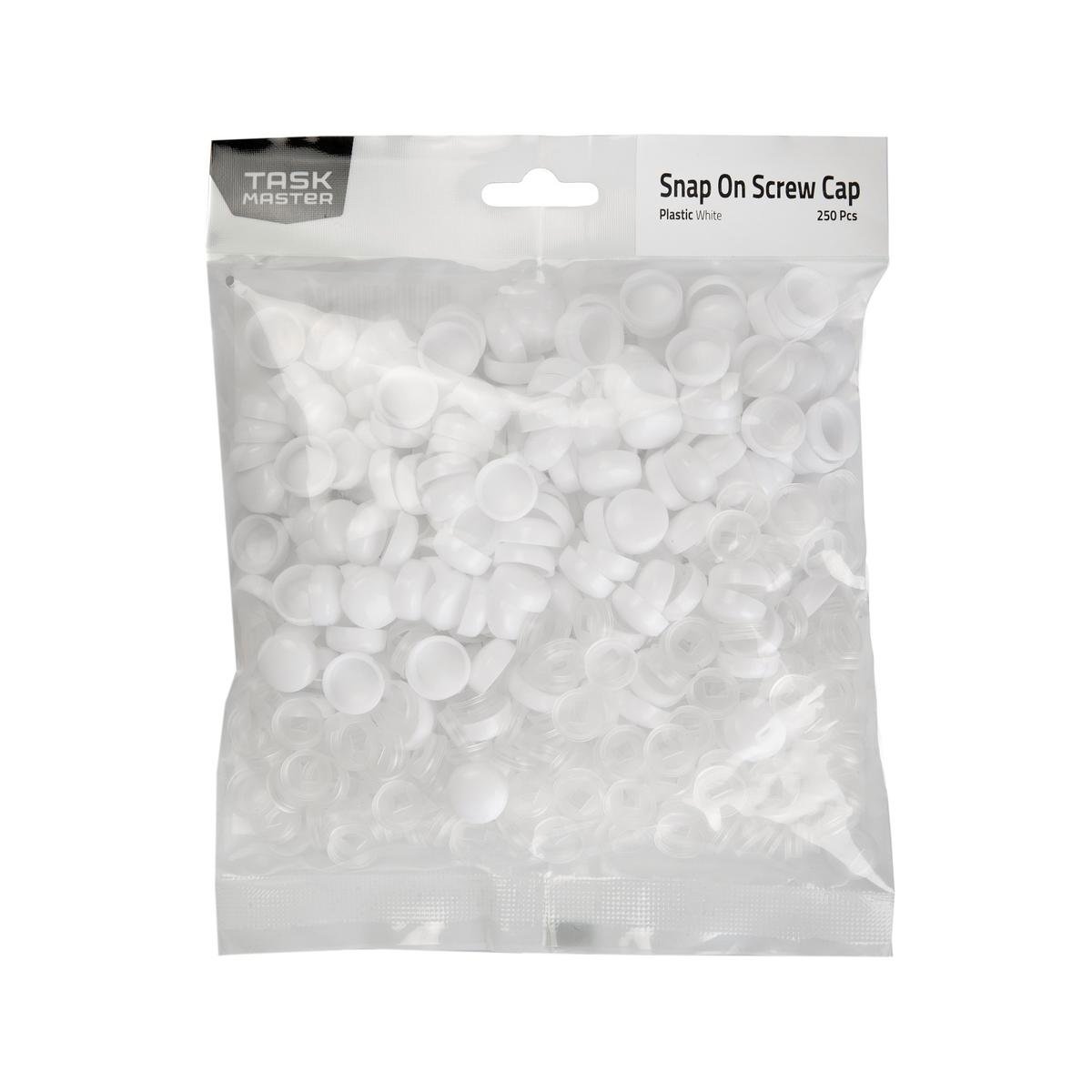 Taskmaster 6 - 8g White Snap On Screw Caps - 250 Pack - Bunnings Australia