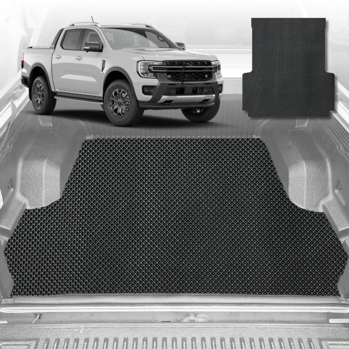 6D Diamond Ute Tub Mat for Ford Ranger (PX3 Dual Cab Ute) 2018-2022 ...