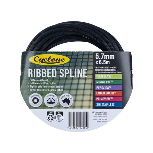 Cyclone 5.7mm x 6.5m Tufflite Ribbed Spline - Bunnings Australia