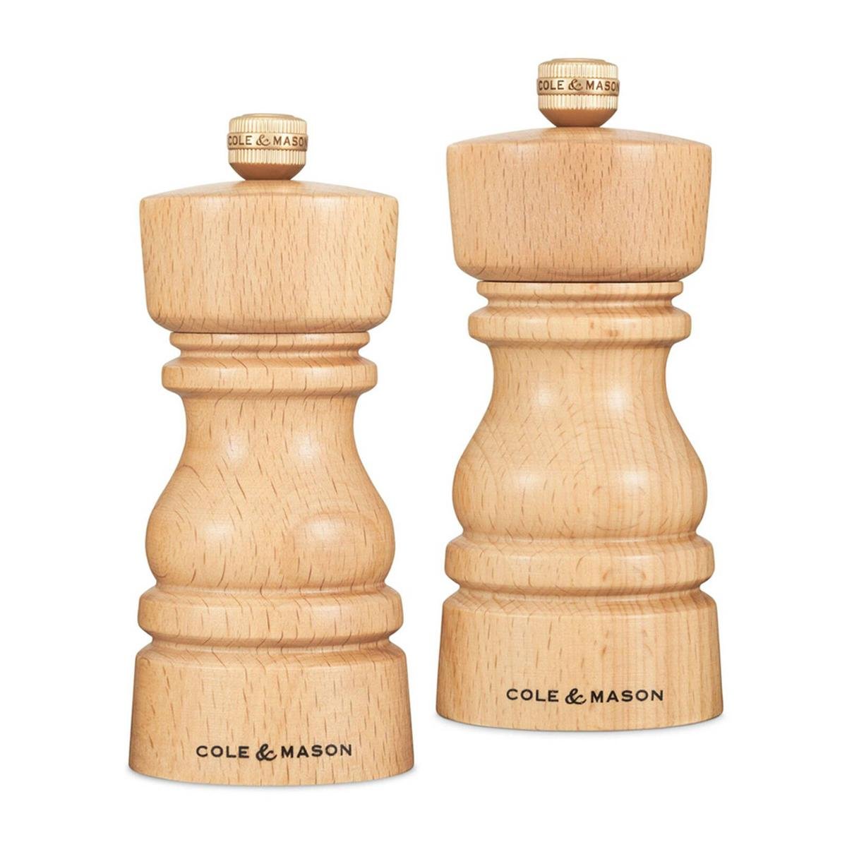 Cole & Mason London 13cm Beech Wood Salt & Pepper Mill Set - Natural ...