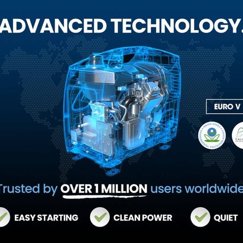 GENPOWER Inverter Generator Portable 2.6kW Max Petrol Pure Sine Wave ...