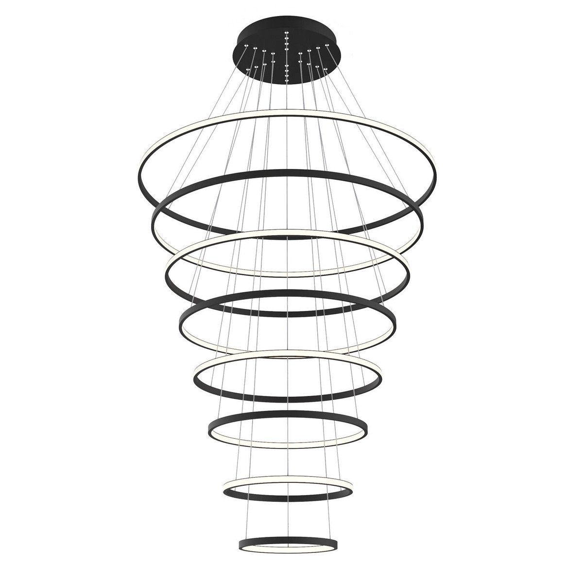 Vencha Crown 8 Ring LED Pendant Light - Black (5000K) - Bunnings Australia