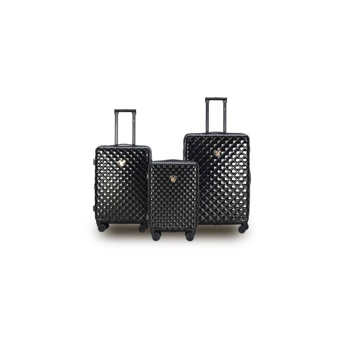 3pc Disney Mickey Suitcase Trolley Luggage Set - Black - Bunnings Australia