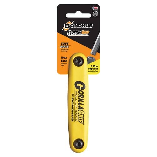 Gorilla 9 Piece Imperial Fold Up Hex Allen Key Set - Bunnings Australia