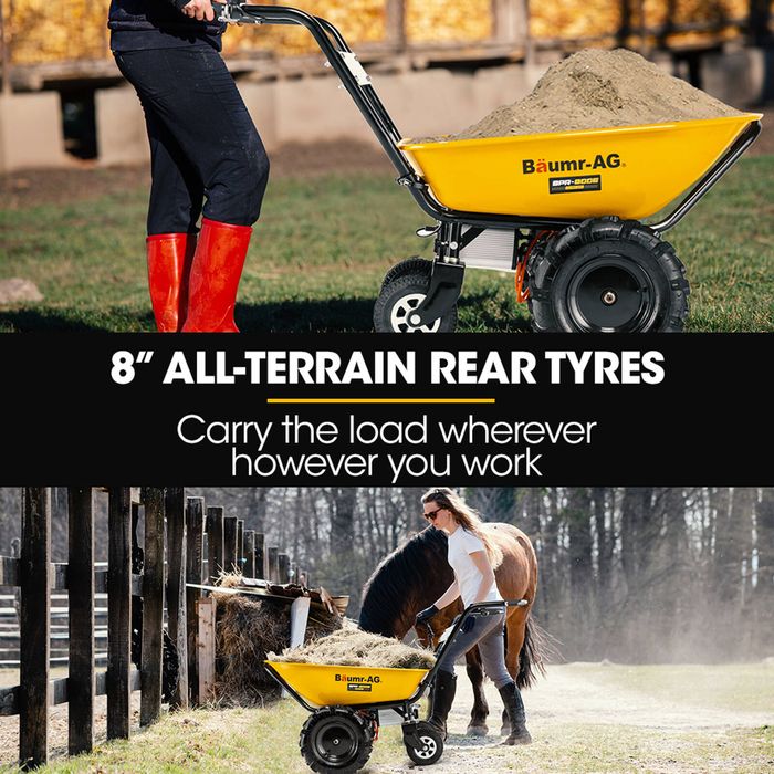 Baumr-AG 40V Battery Powered Wheelbarrow Motorised Electric, 100L ...