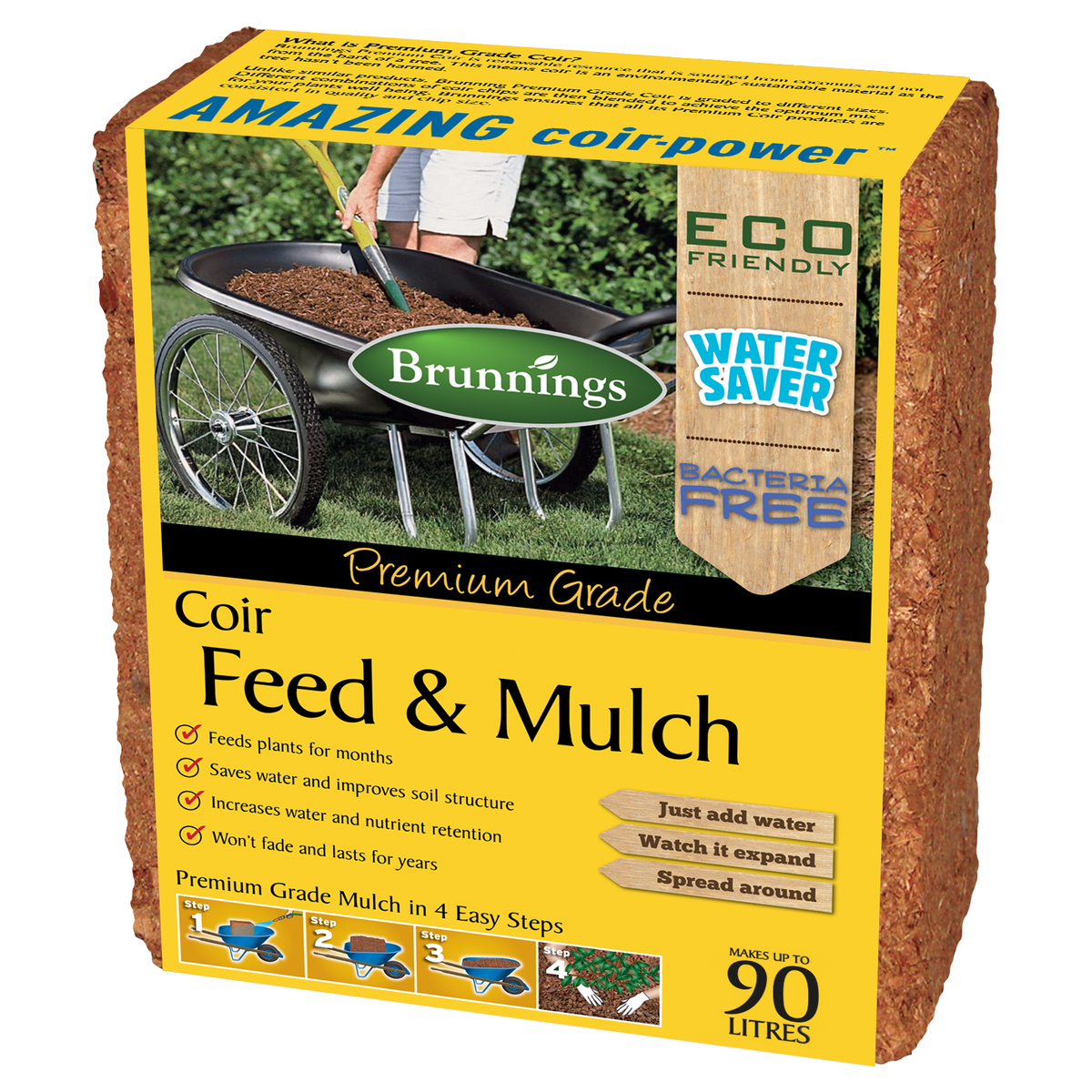 Brunnings 90L Mega Coir Feed and Mulch Block - Bunnings Australia