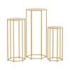 3pcs Wedding Backdrop Pedestal Stand Gold Metal Hexagon Wedding Frame ...