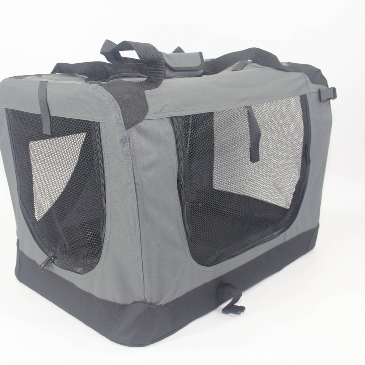 Yes4pets Large Portable Foldable Pet Dog Cat Puppy Soft Crate-grey ...