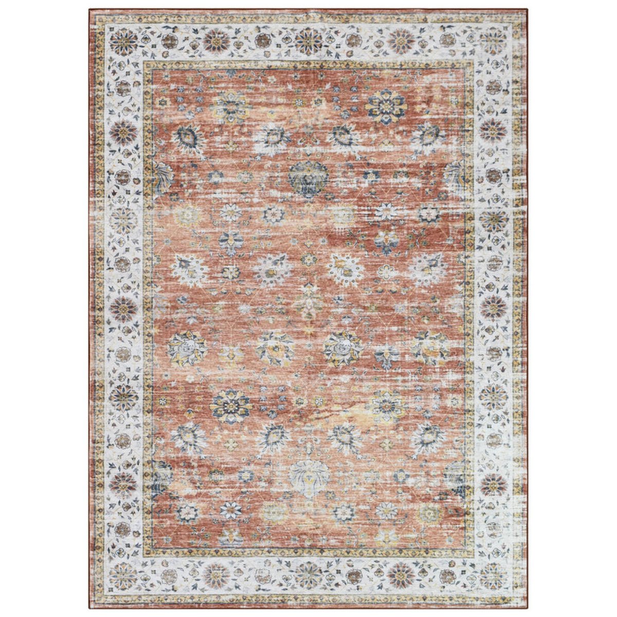 Loom & Lace Atlas Auburn Clay 180x270cm Rust Traditional Rug - Bunnings ...