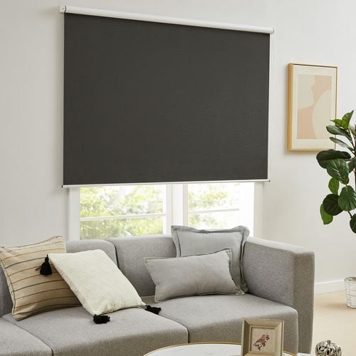 Mollers 240 x 240cm Charcoal Drake Blockout Roller Blind - Bunnings ...