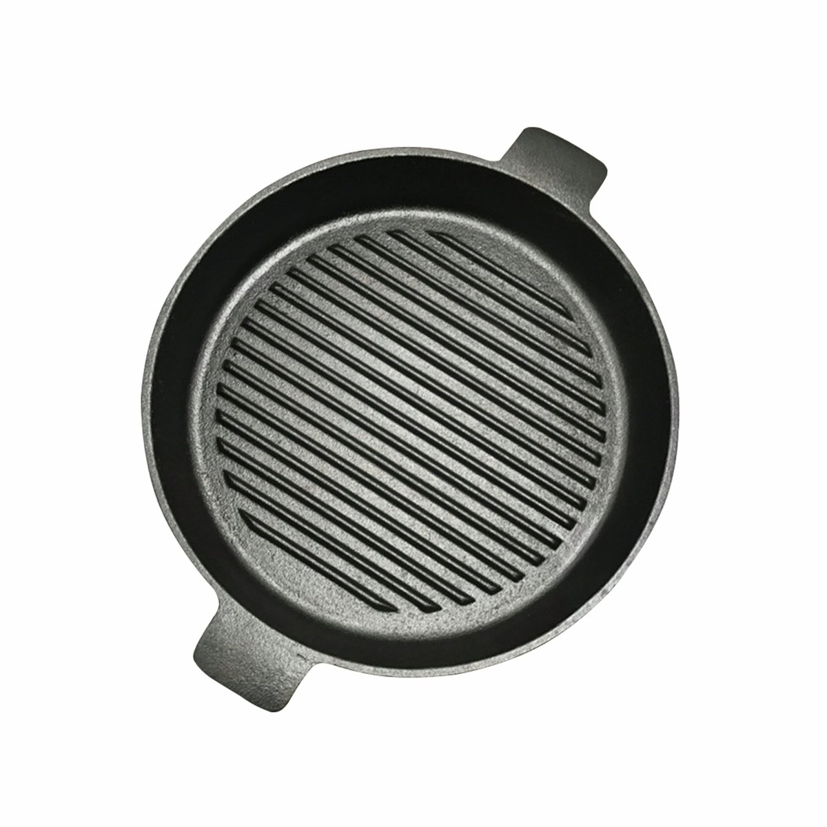 SOGA 26cm Round Ribbed Cast Iron Frying Pan - Bunnings Australia