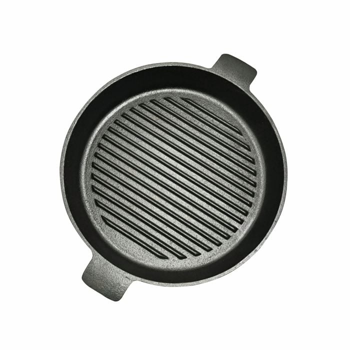SOGA 26cm Round Ribbed Cast Iron Frying Pan - Bunnings Australia