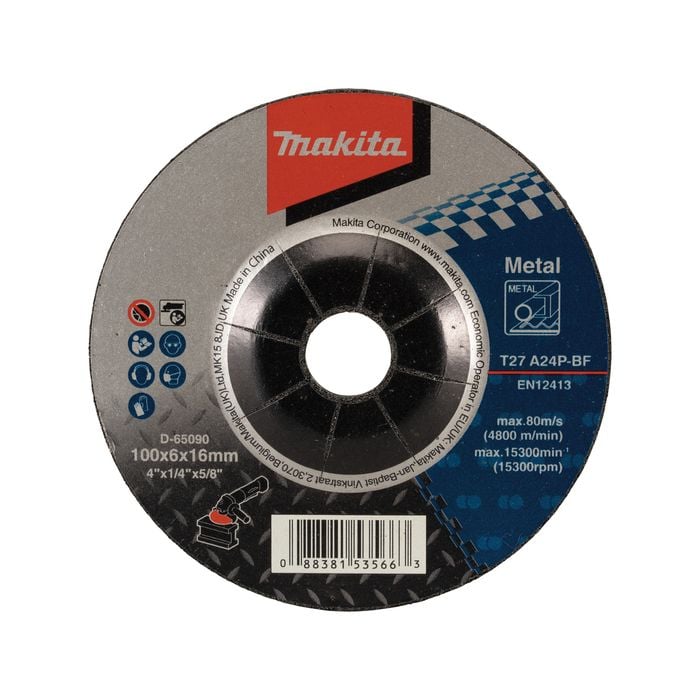 Makita 100 x 6 x 16mm Metal Grinding Disc - Bunnings Australia