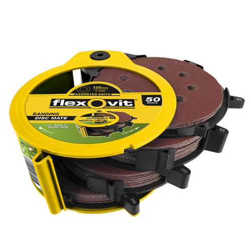 Flexovit 125mm 8 Holes Orbital Sand Paper - 50 Pack - Bunnings Australia