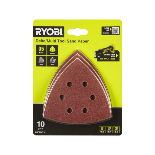 Ryobi 10-Piece 95mm Delta/Multi-Tool Sanding Set RSP95MT10 - Bunnings ...