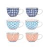 Nicola Spring Patterned Vintage Style Tea Cups, Cappuccino, Coffee - 3 ...