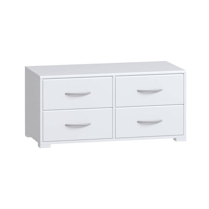 Practa Lowline TV Entertainment Unit Bundle - 4 Drawers - White ...