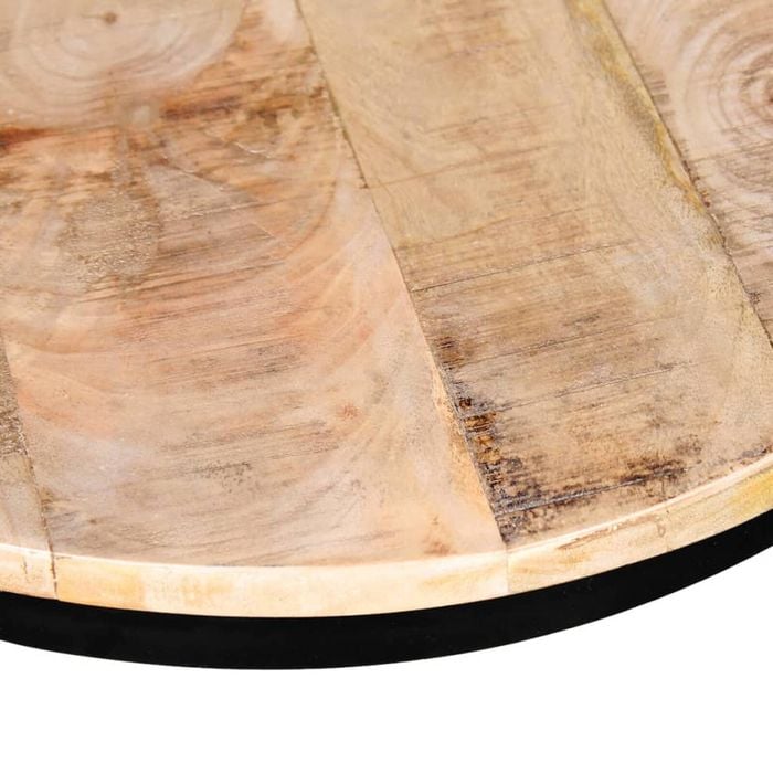 vidaXL 2 Piece Coffee Table Set Rough Mango Wood Round Couch Side ...