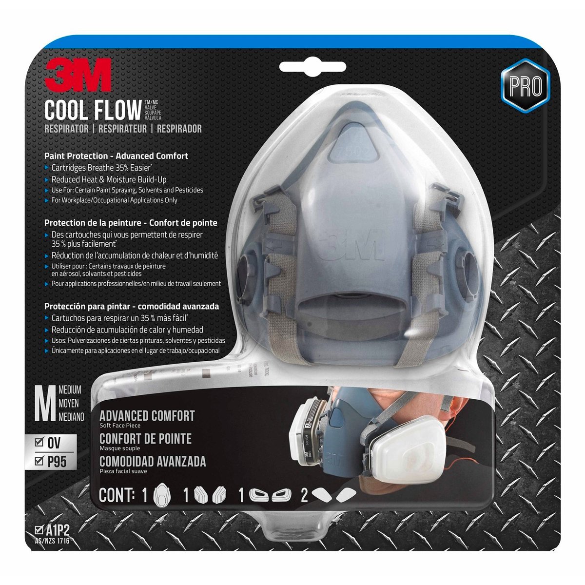 3M Professional Painters Reusable Respirators With Cool Flow Valve ...