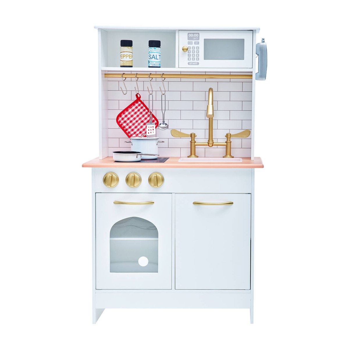 Teamson Kids Little Chef Boston Compact Farmhouse Play Kitchen White ...