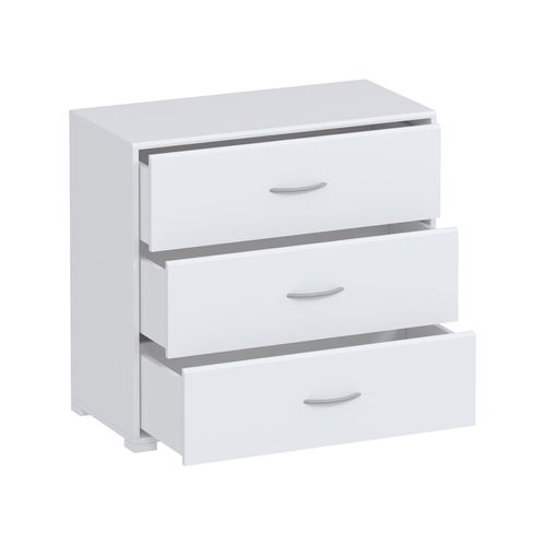 Practa White 3 Drawer Chest Of Drawers Unit - White - Bunnings Australia