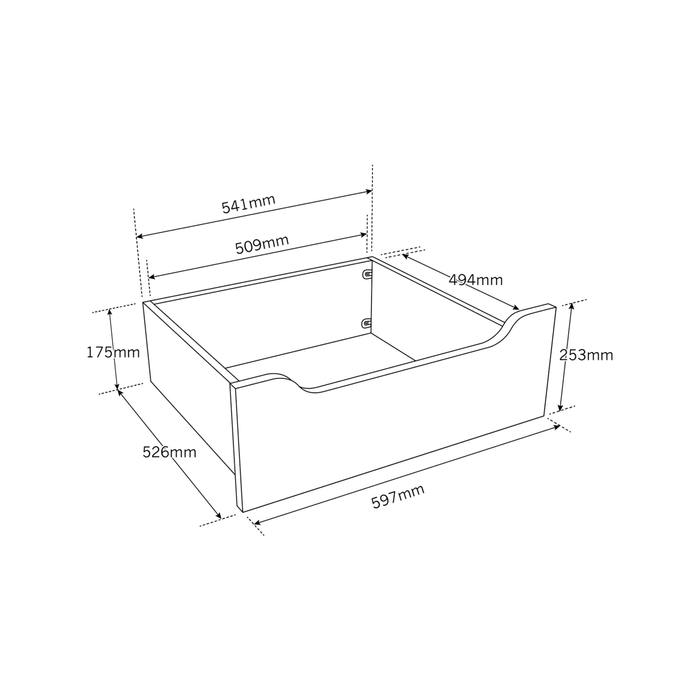 Lugna White Scallop Drawer - To Suit 600 x 580mm - White 600mm ...