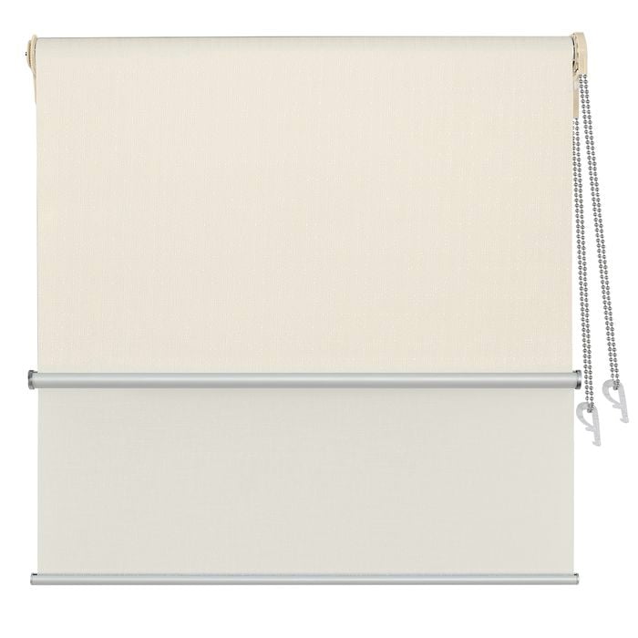 Markisol 210 x 240cm Hilton Indoor Day and Night Roller Blind - Ivory ...