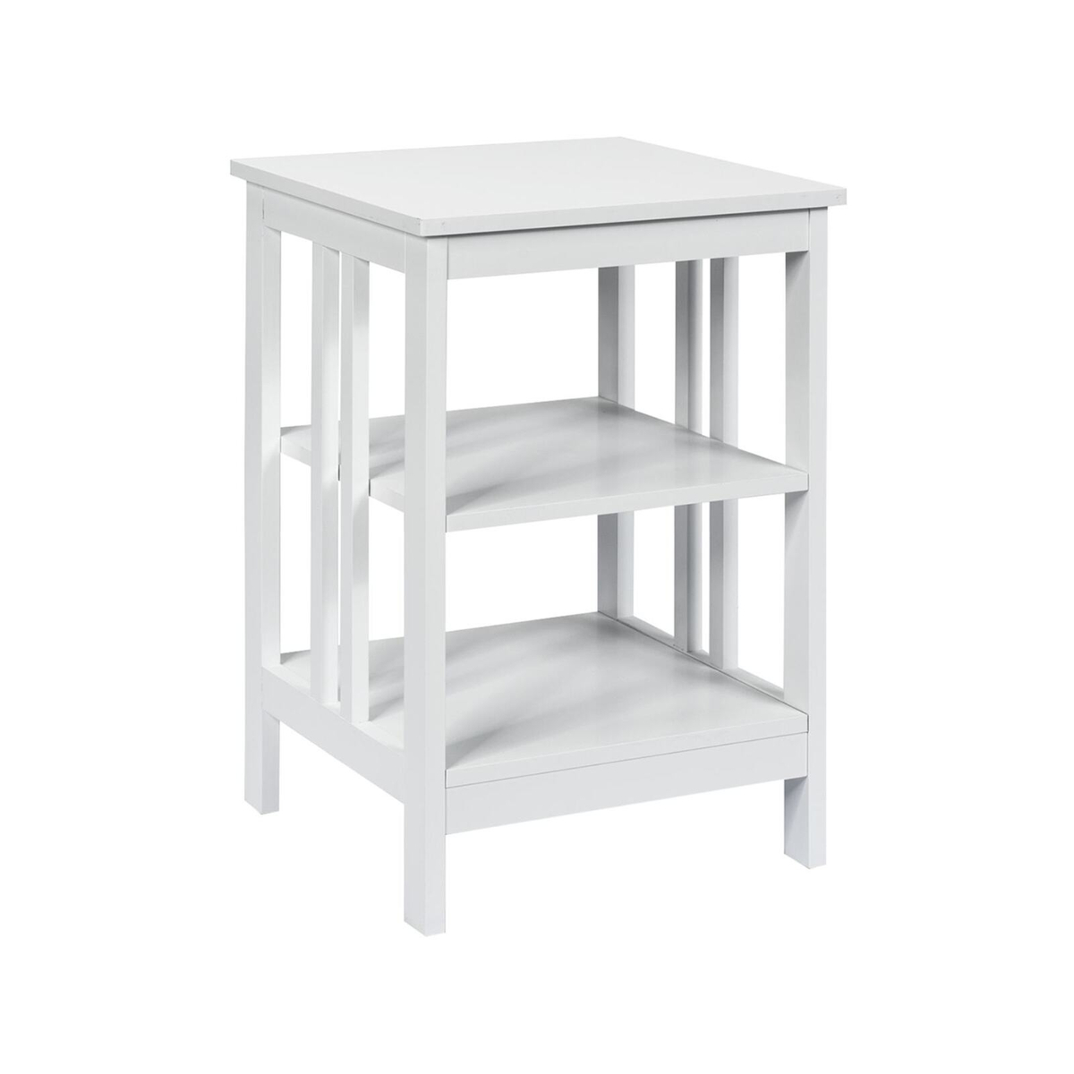 Costway 3-Tier Side Table Wooden Open Shelves, White - Bunnings Australia